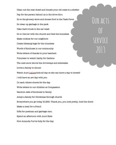 Acts of Service Advent Tree - Jeanne Oliver