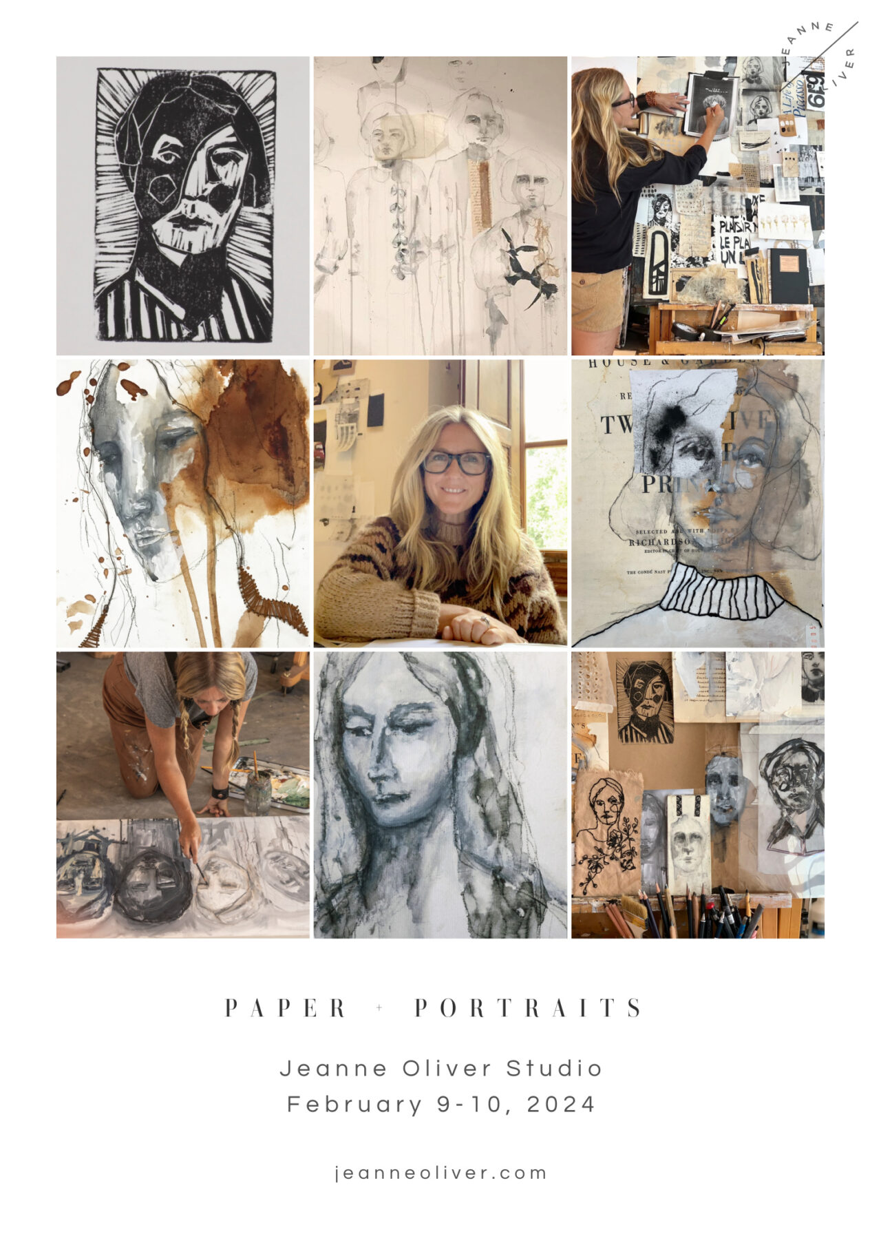 Paper + Portraits Live Art Workshop - Jeanne Oliver